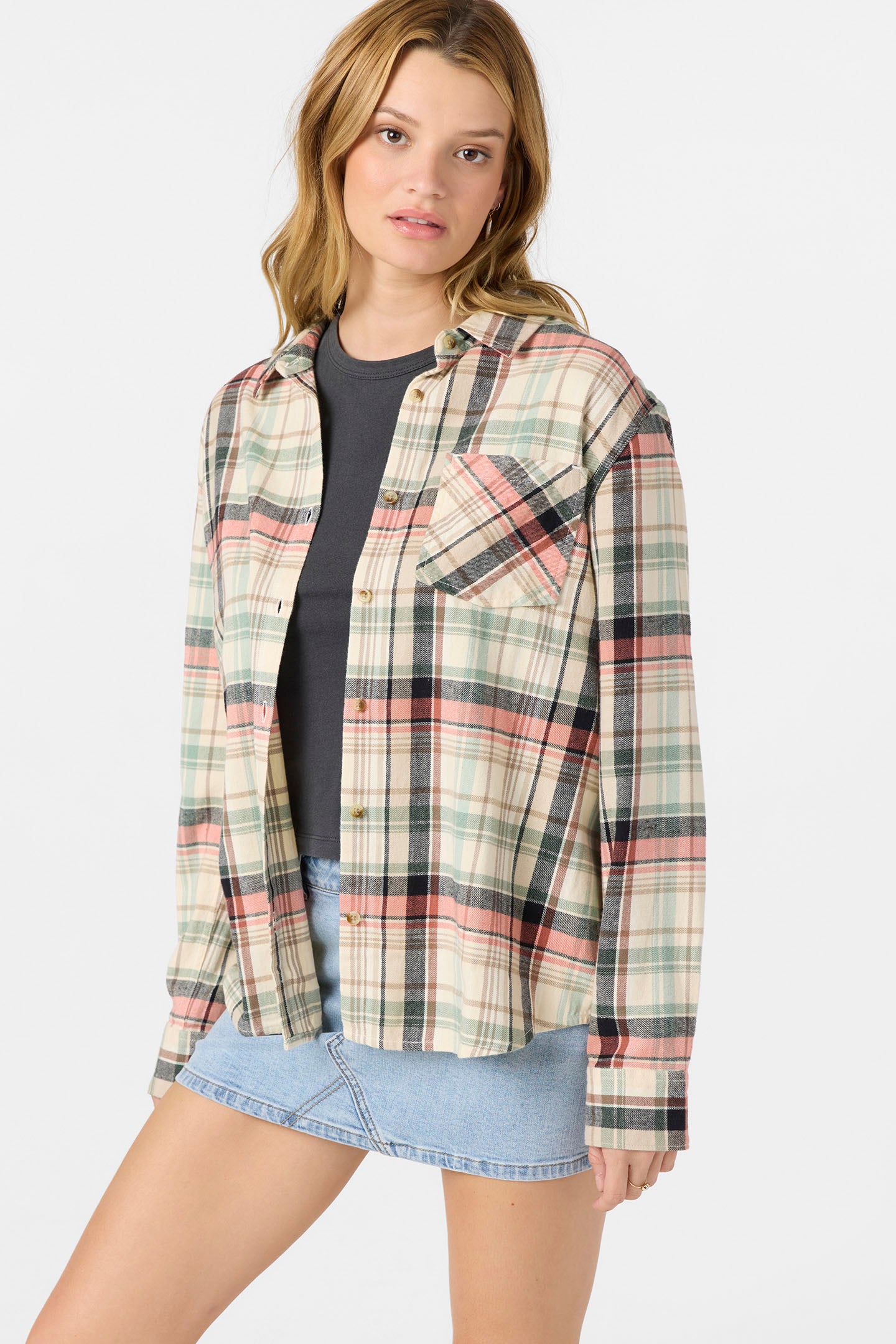 Logan Flannel Long Sleeve Top - Tapioca | O'Neill