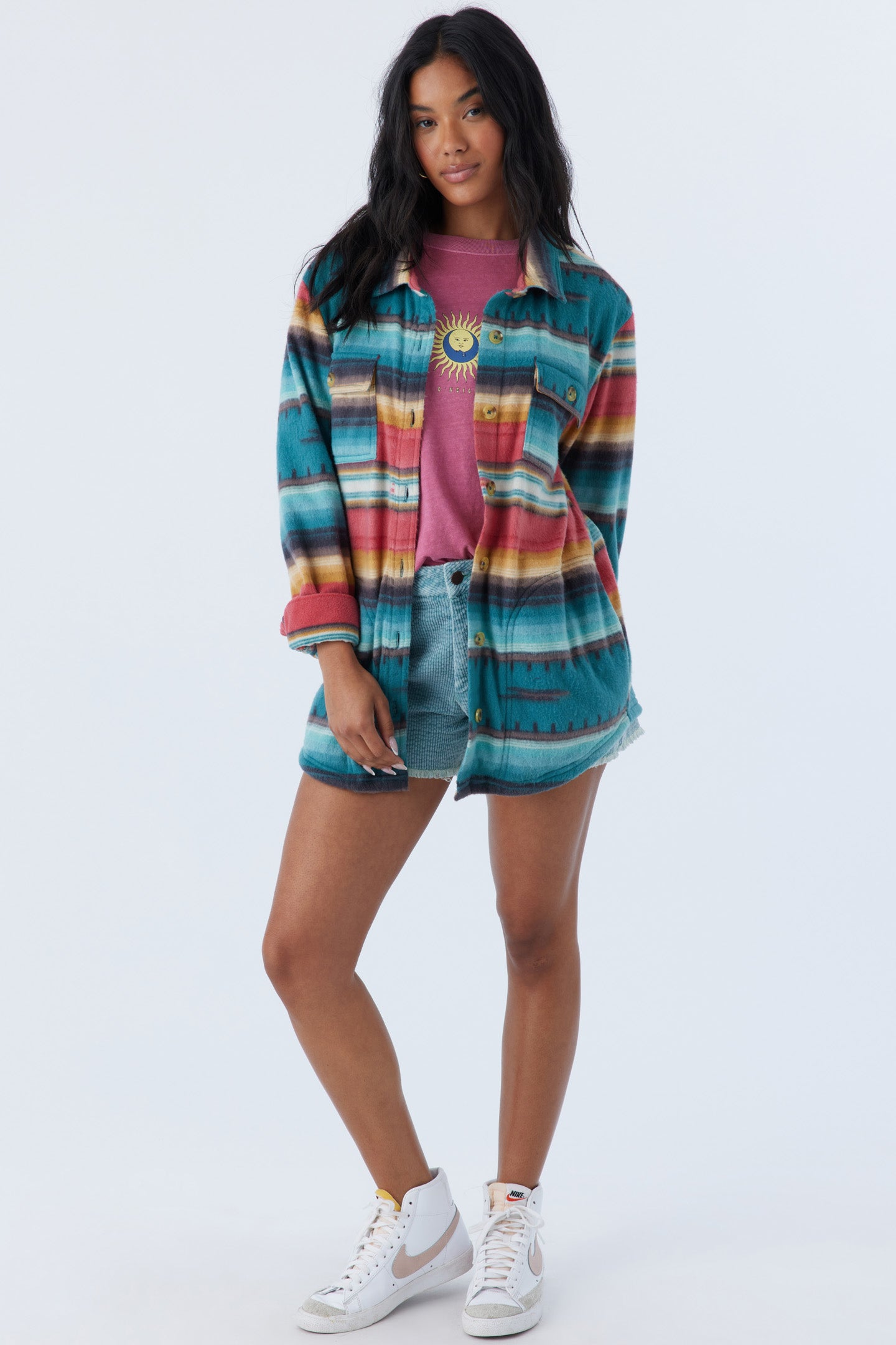 Collins Oversized Superfleece Shacket - Multi Colored | O'Neill