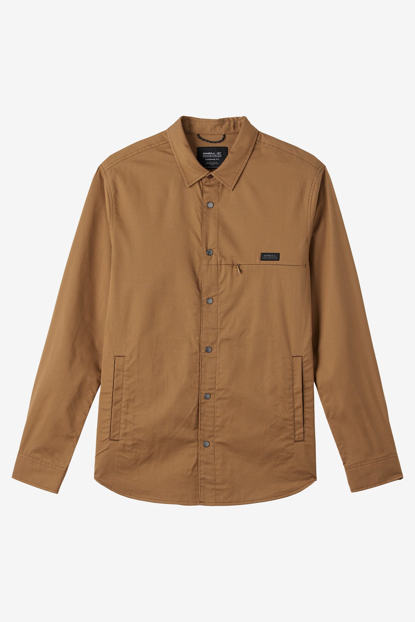 TRVLR Drifter Overshirt Standard Fit Long Sleeve Shirt - Dark Khaki | O ...