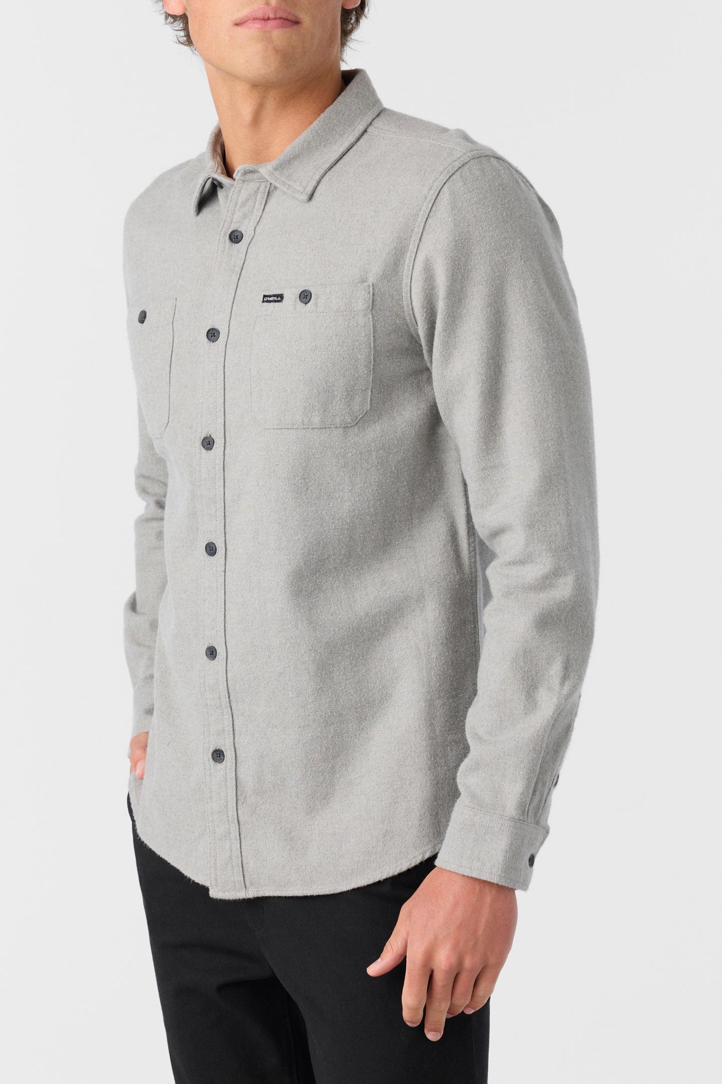 Breakwater Solid Flannel Standard Fit Long Sleeve Shirt - Light Grey ...