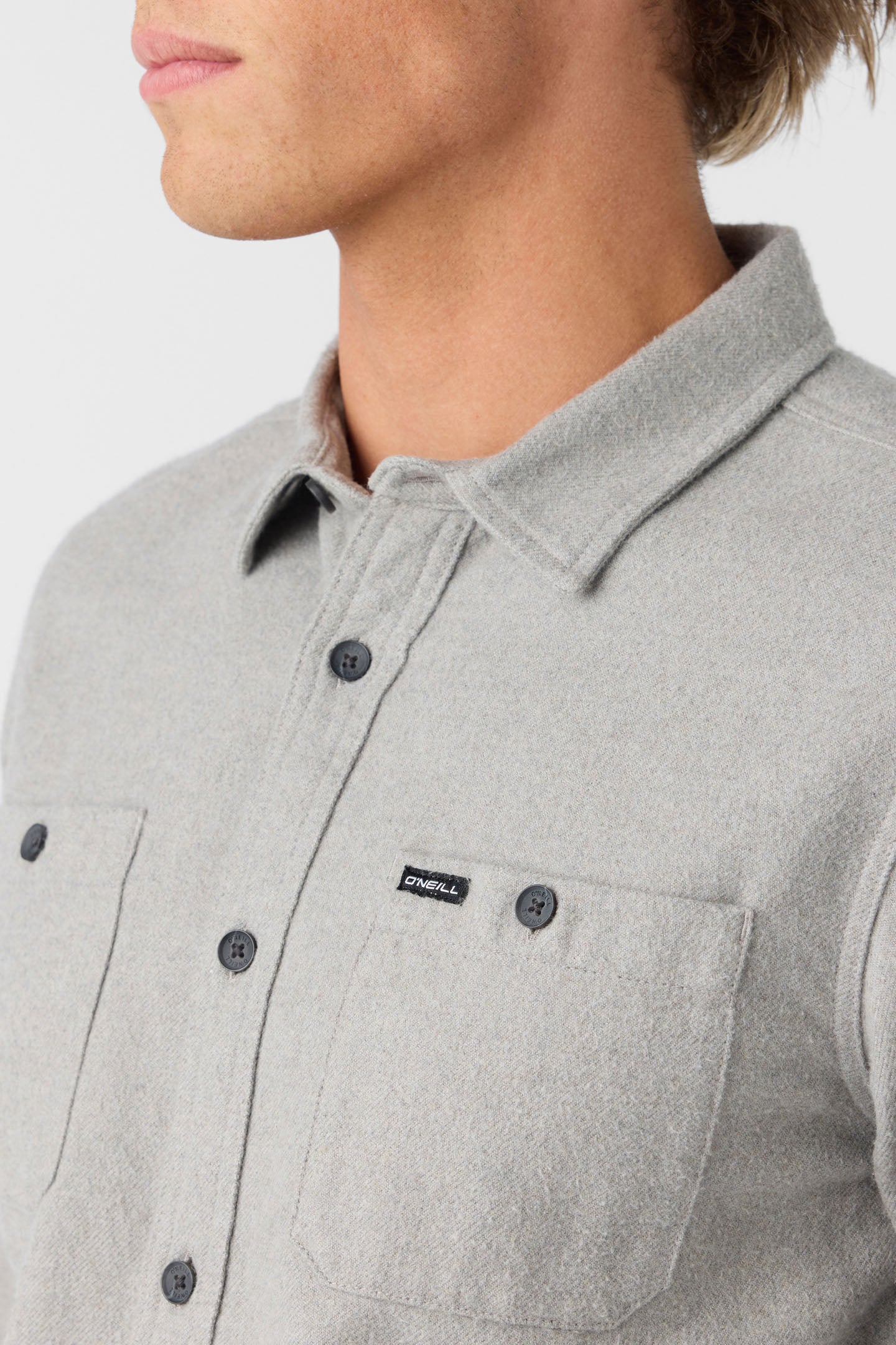 Breakwater Solid Flannel Standard Fit Long Sleeve Shirt - Light Grey ...