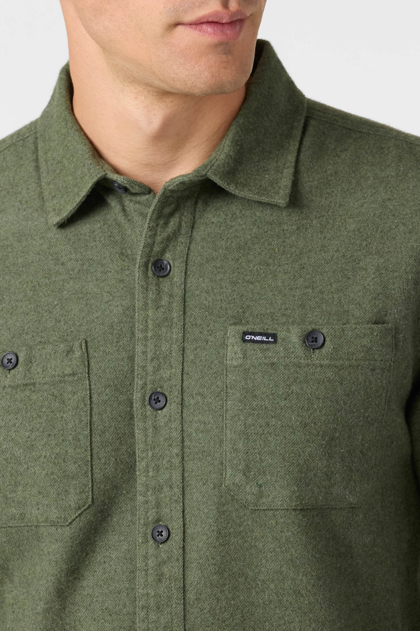 Breakwater Solid Flannel Standard Fit Long Sleeve Shirt - Dark Olive ...