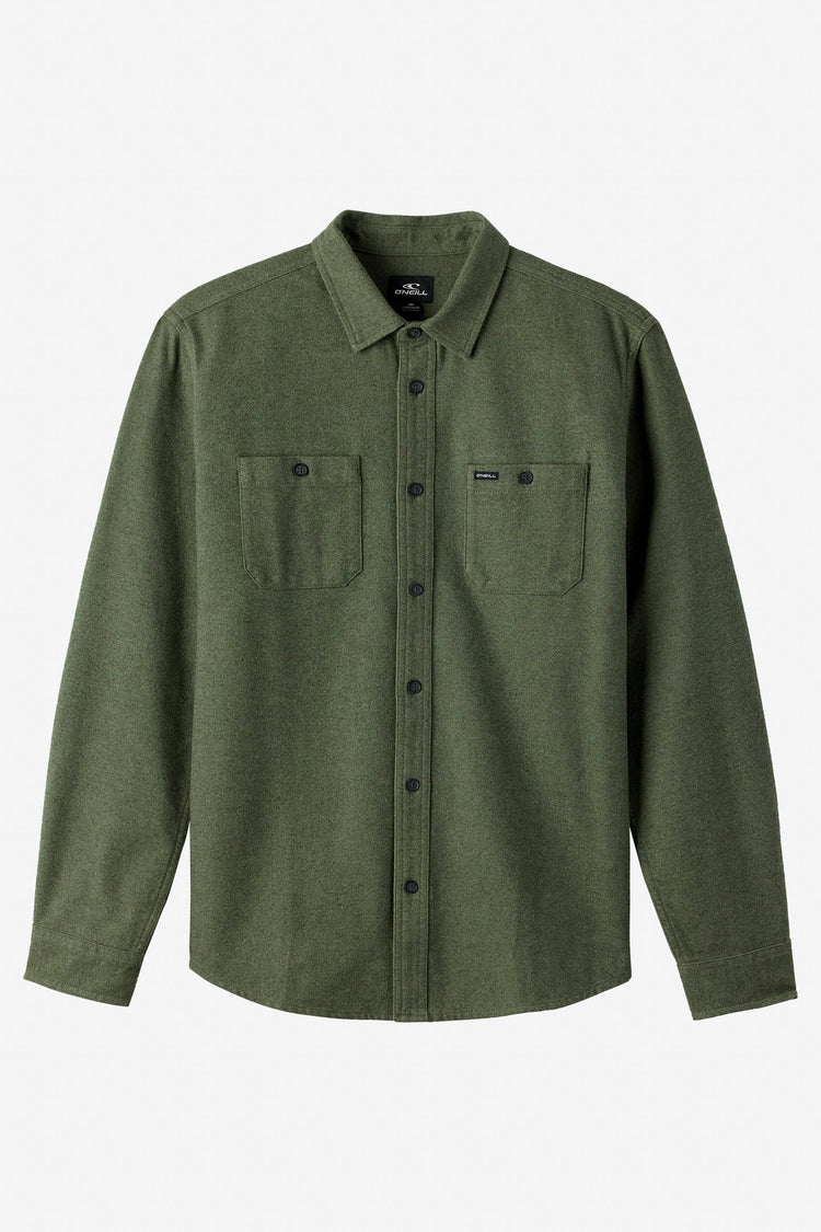 Breakwater Solid Flannel Standard Fit Long Sleeve Shirt - Dark Olive ...