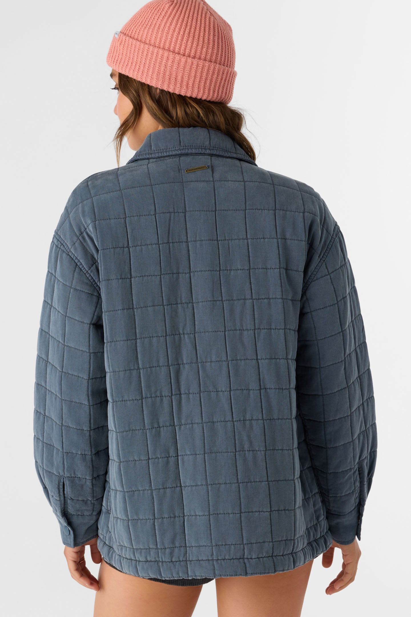 Rya Quilted Oversized Fit Snap Front Jacket - Slate | O'Neill