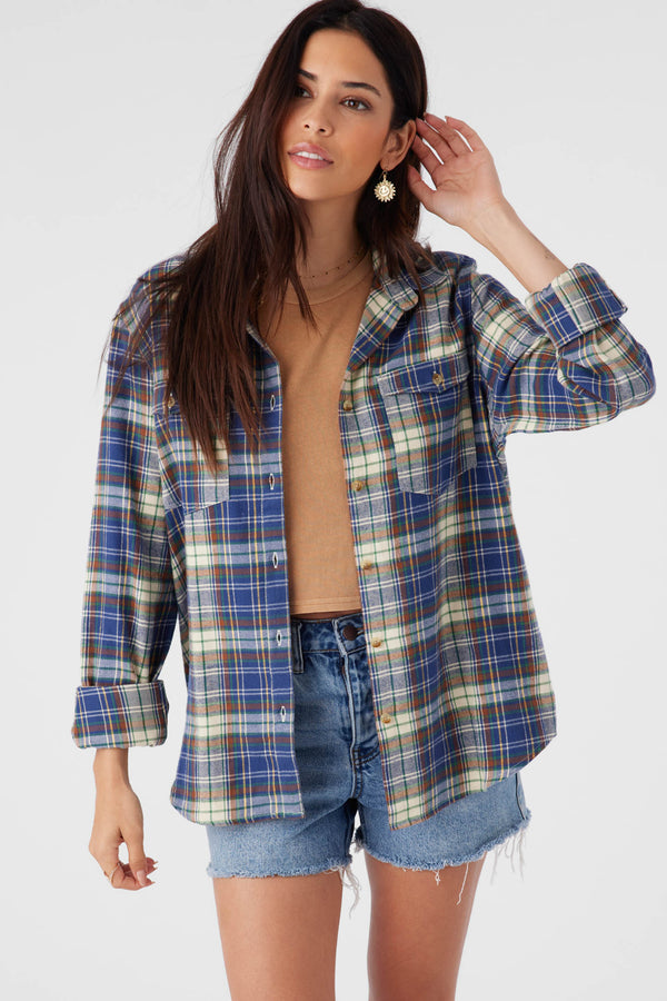 Nash Flannel Long Sleeve Top - Slate | O'Neill
