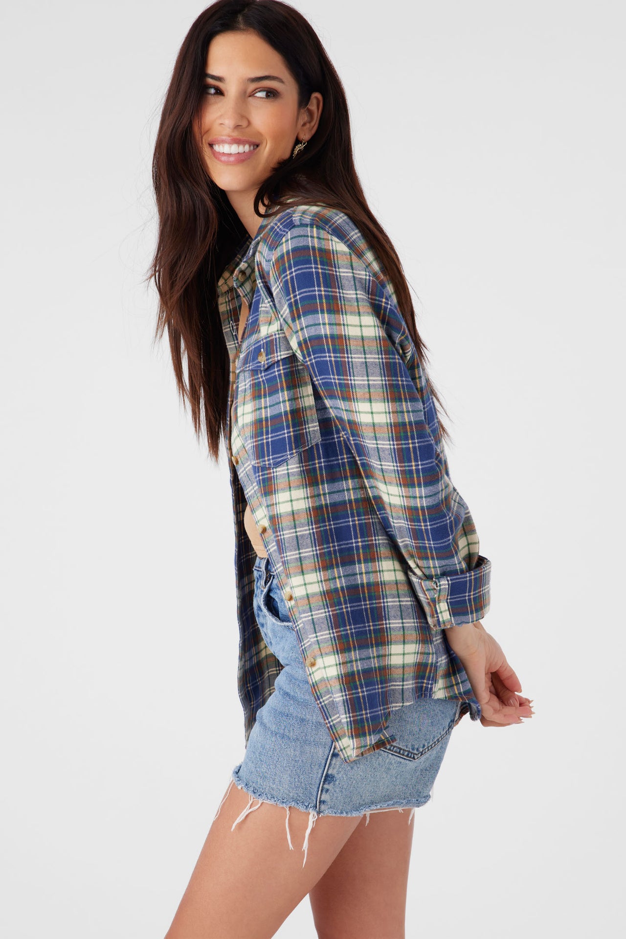 Nash Flannel Long Sleeve Top - Slate | O'Neill