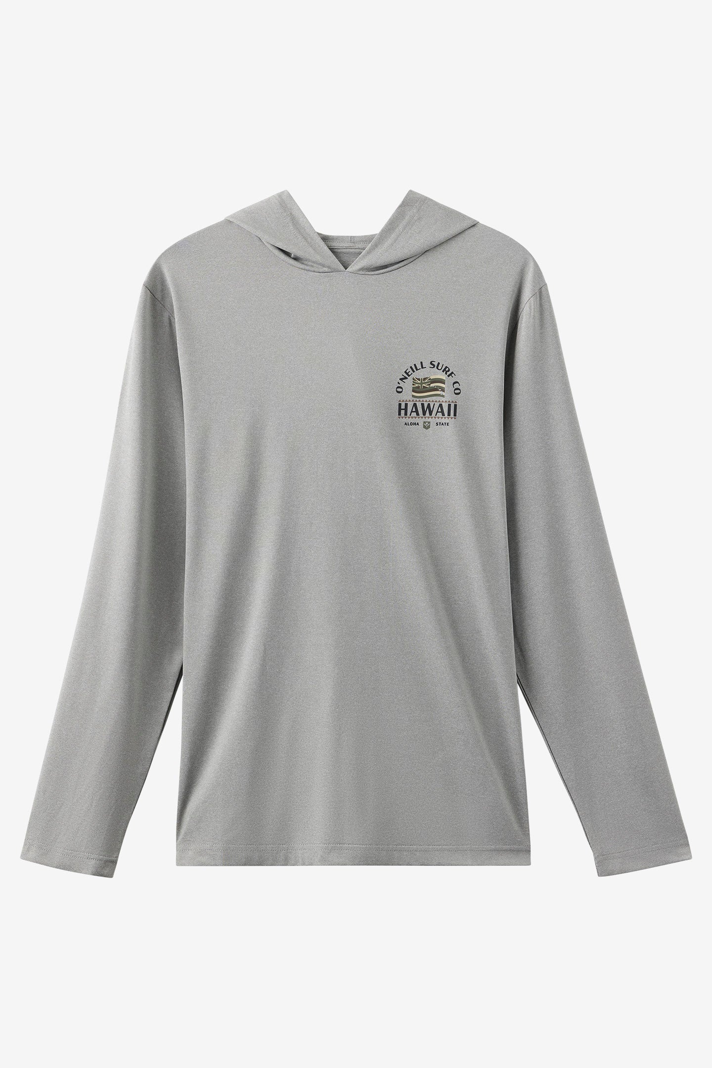 TRVLR Upf Hooded Ls Hawaii Flag Long Sleeve Pullover - Heather Grey | O ...