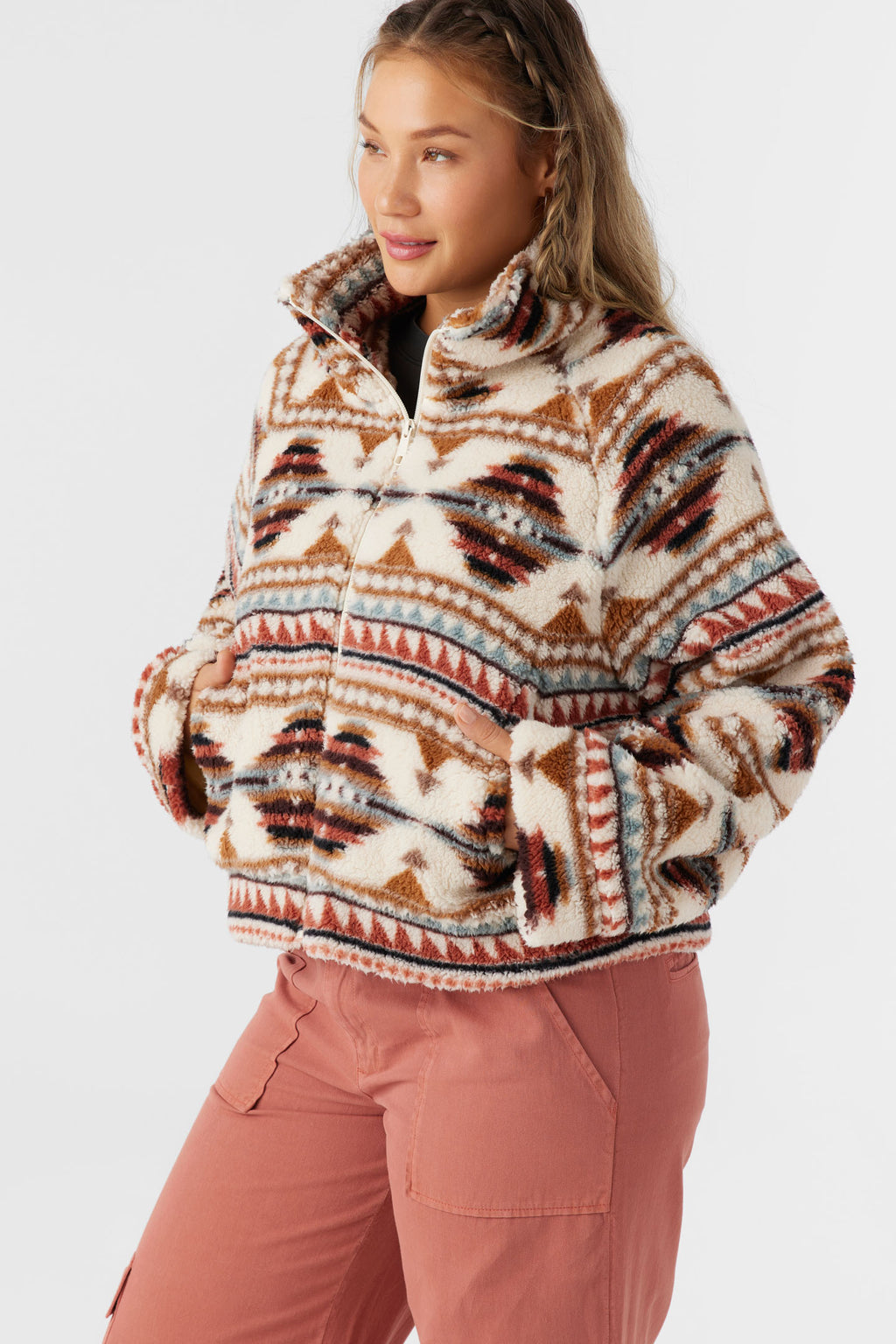 Rori High Pile Fleece Cropped Jacket - Rosette | O'Neill