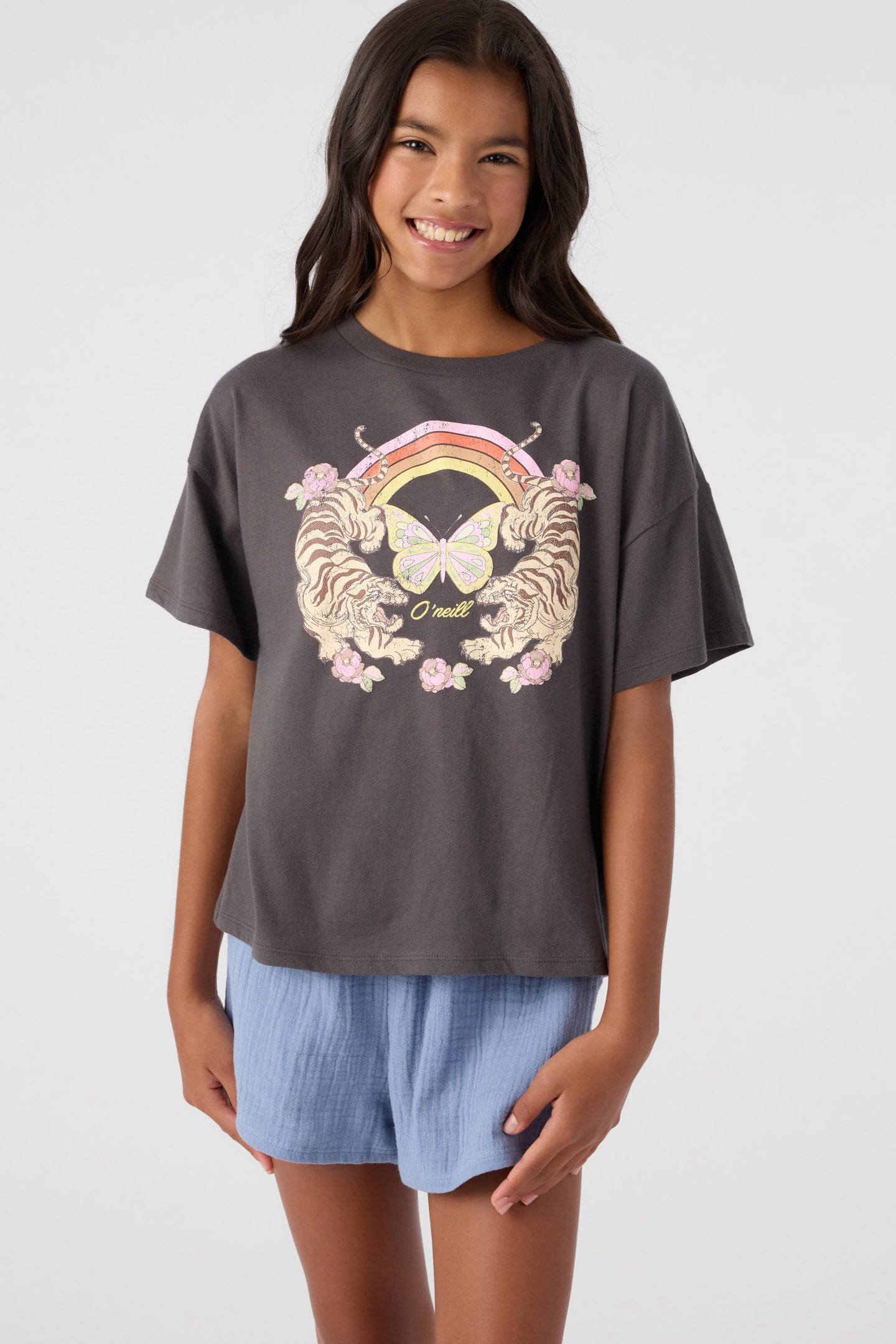 Girl's Tiger Tee - Washedblk | O'Neill