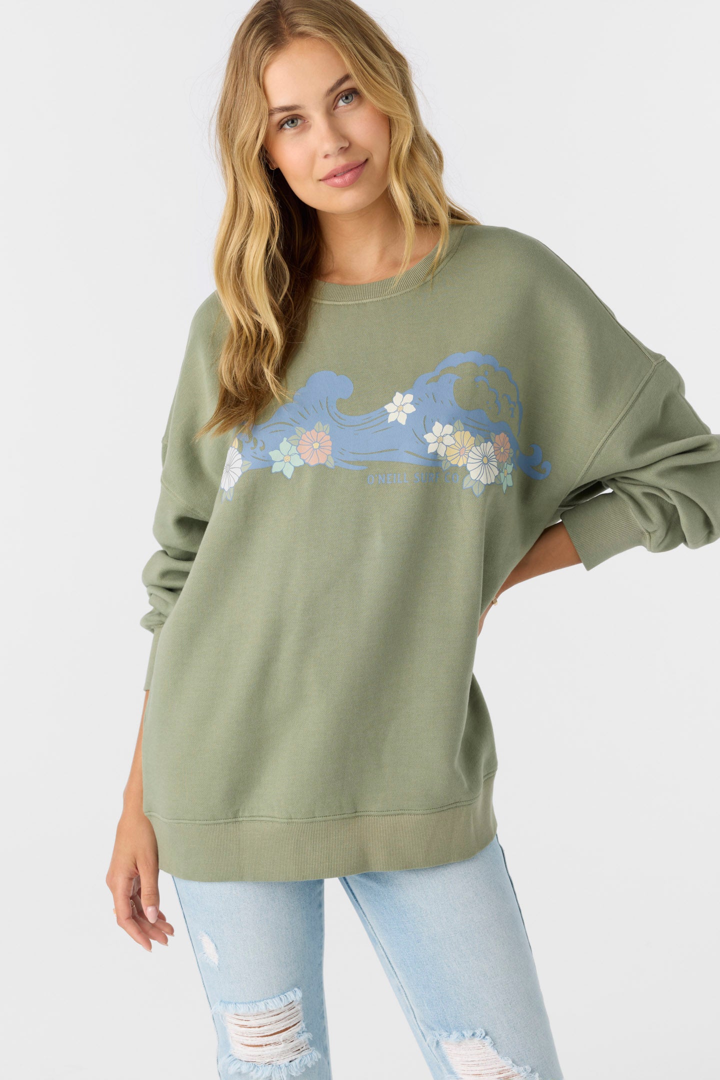 Crest Choice Crew Neck Fleece - Desert Sage | O'Neill