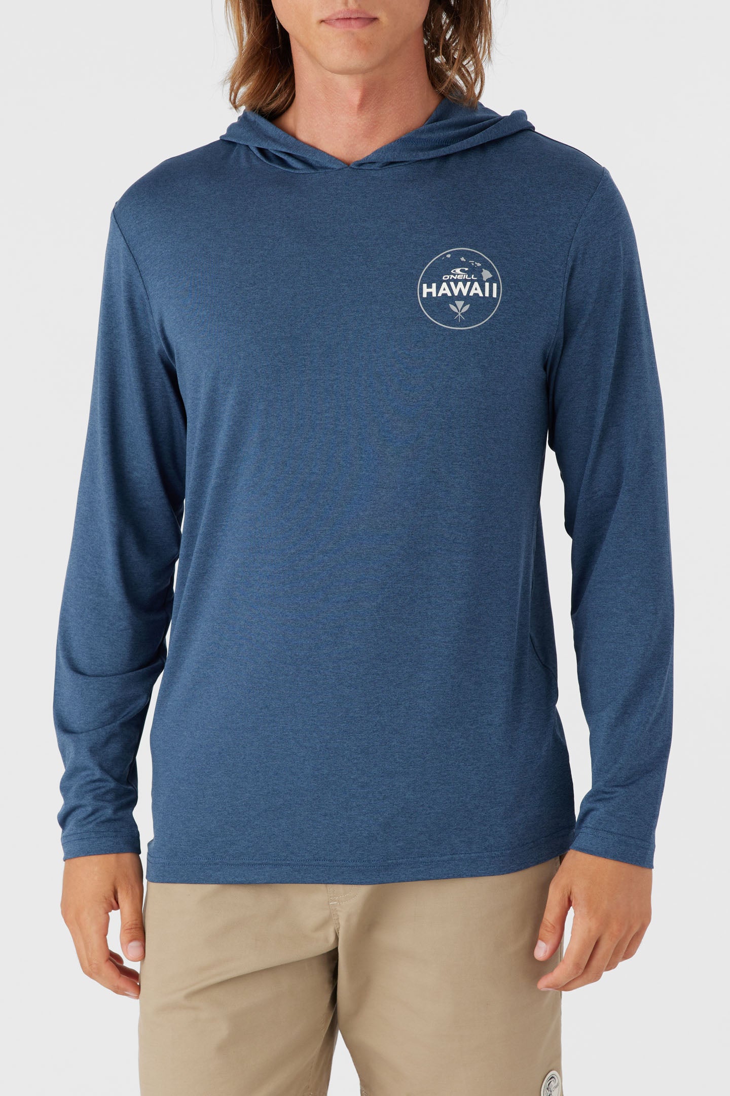 TRVLR Upf Hooded Hawaii Long Sleeve Pullover - Navy Heather | O'Neill