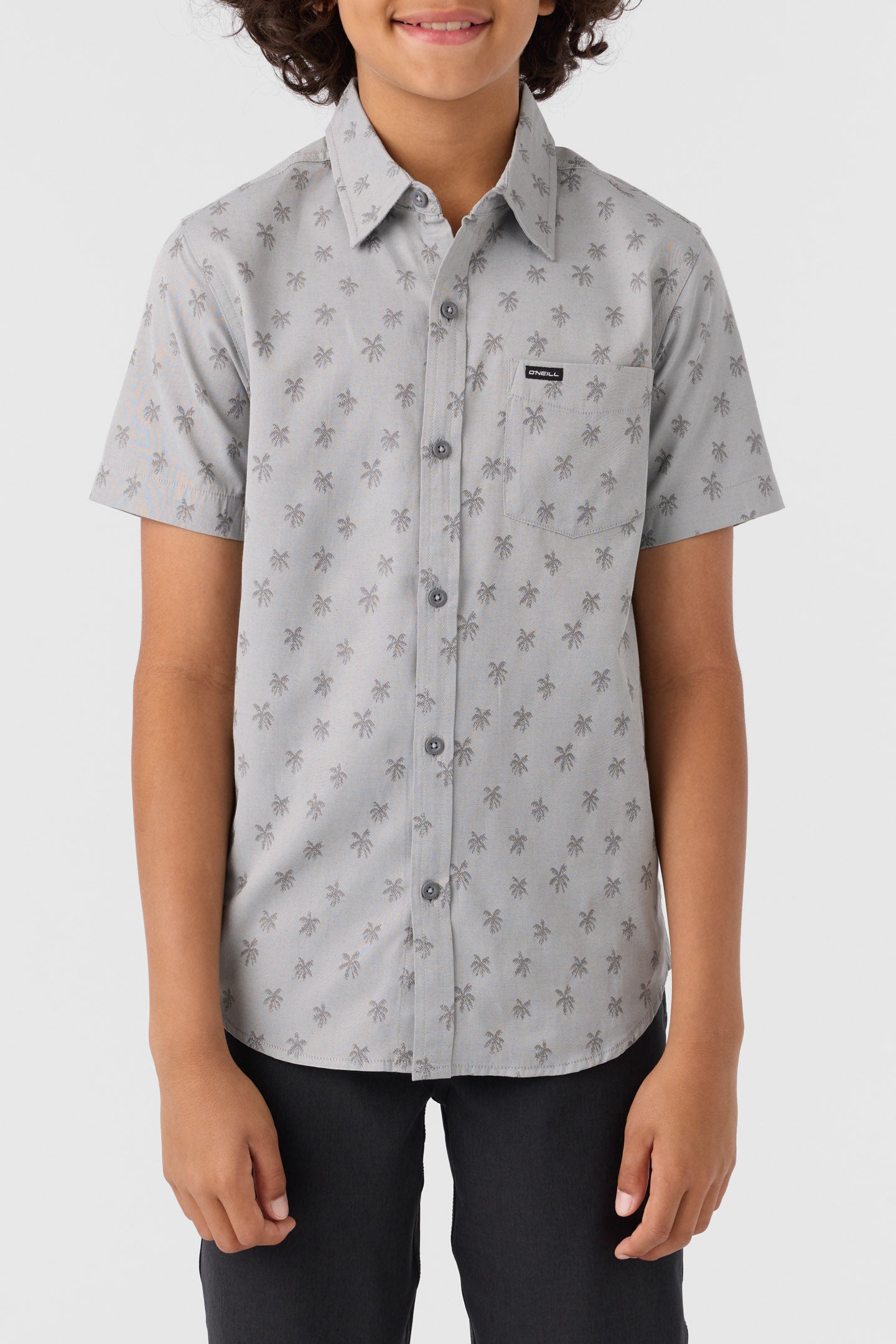 Boy's Quiver Stretch Dobby Shirt - Fog | O'Neill