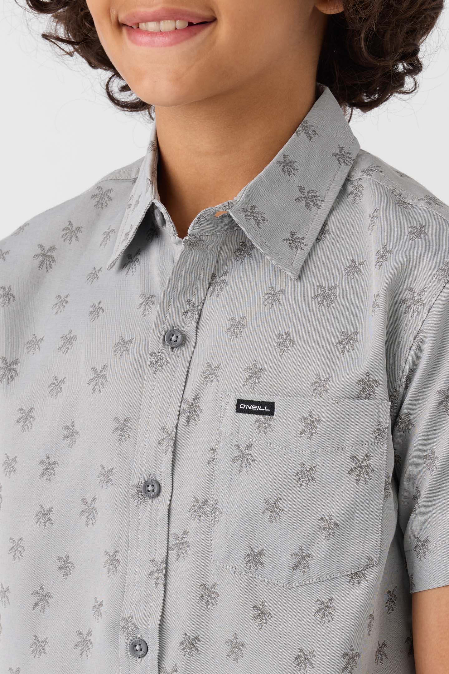 Boy's Quiver Stretch Dobby Shirt - Fog | O'Neill