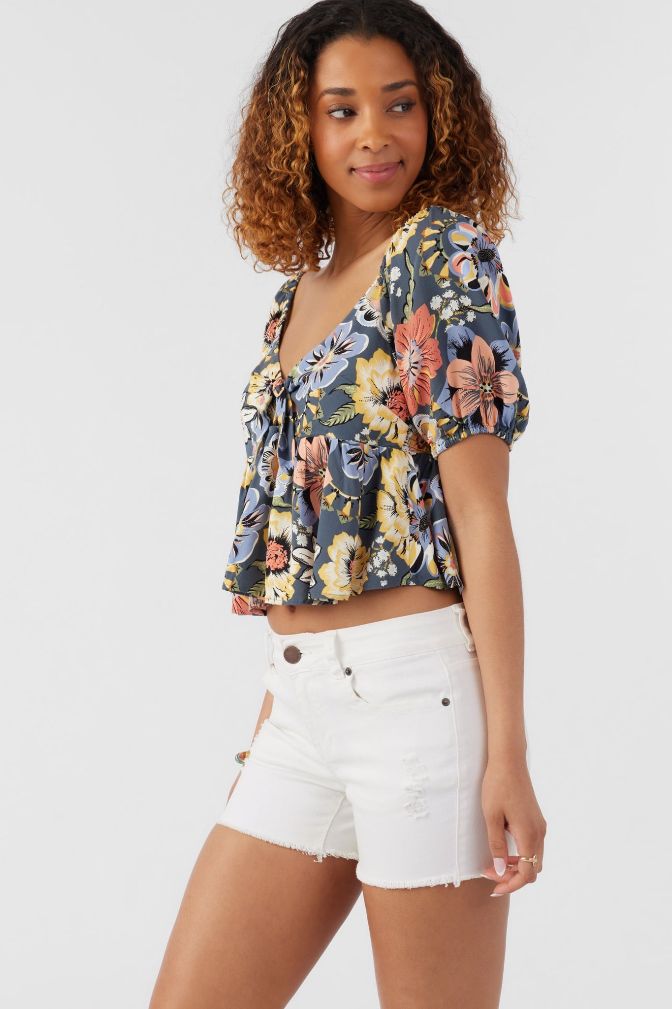 Brenna Talitha Floral Top - Slate | O'Neill