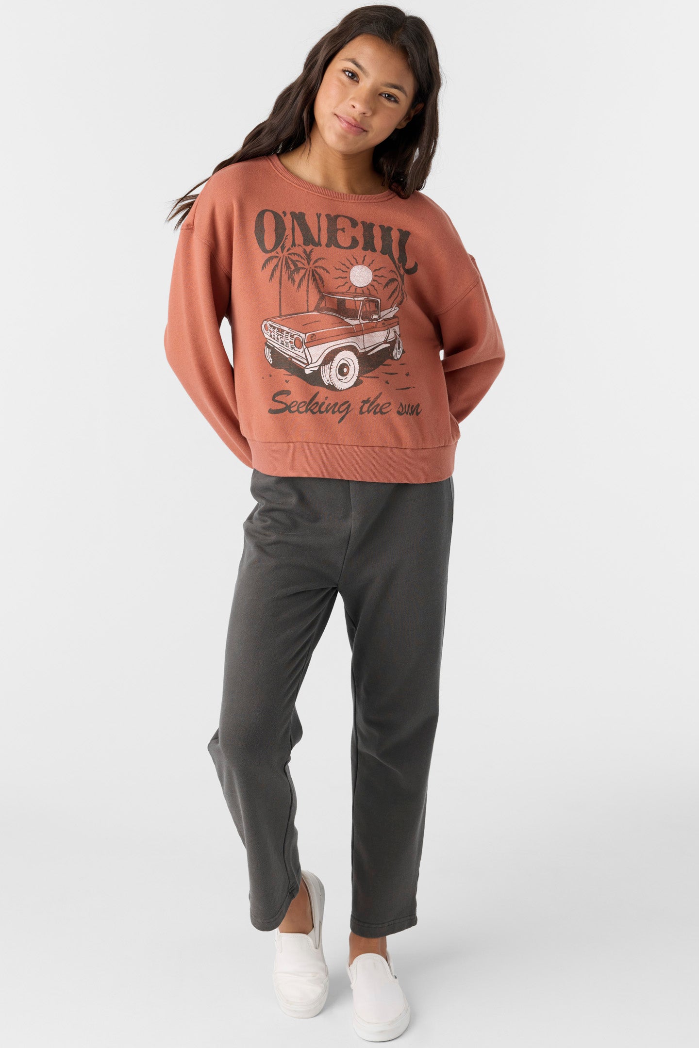 Girl's Ana Crew Neck Fleece - Cedar Wood | O'Neill