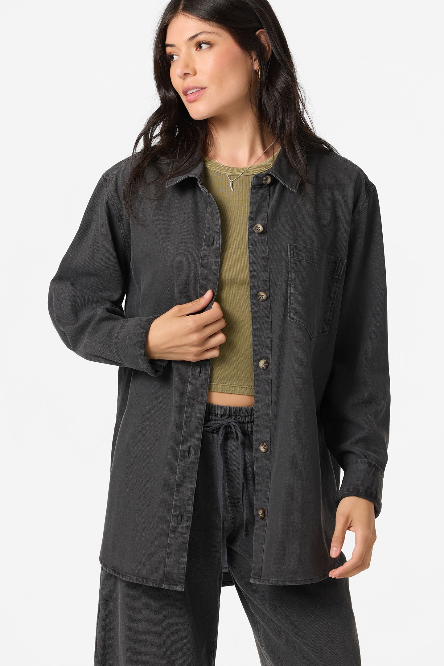 Sevie Shacket Jacket - Washed Black | O'Neill