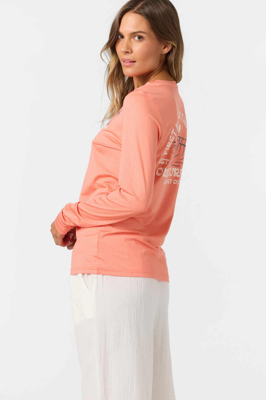 Breezy Upf Ls Long Sleeve Top - Hthr Peach Echo | O'Neill