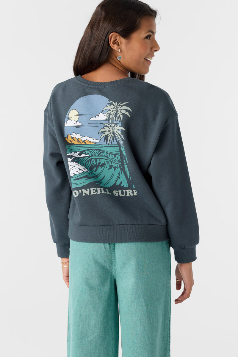 Girl's Ana Crew Neck Fleece - Slate | O'Neill