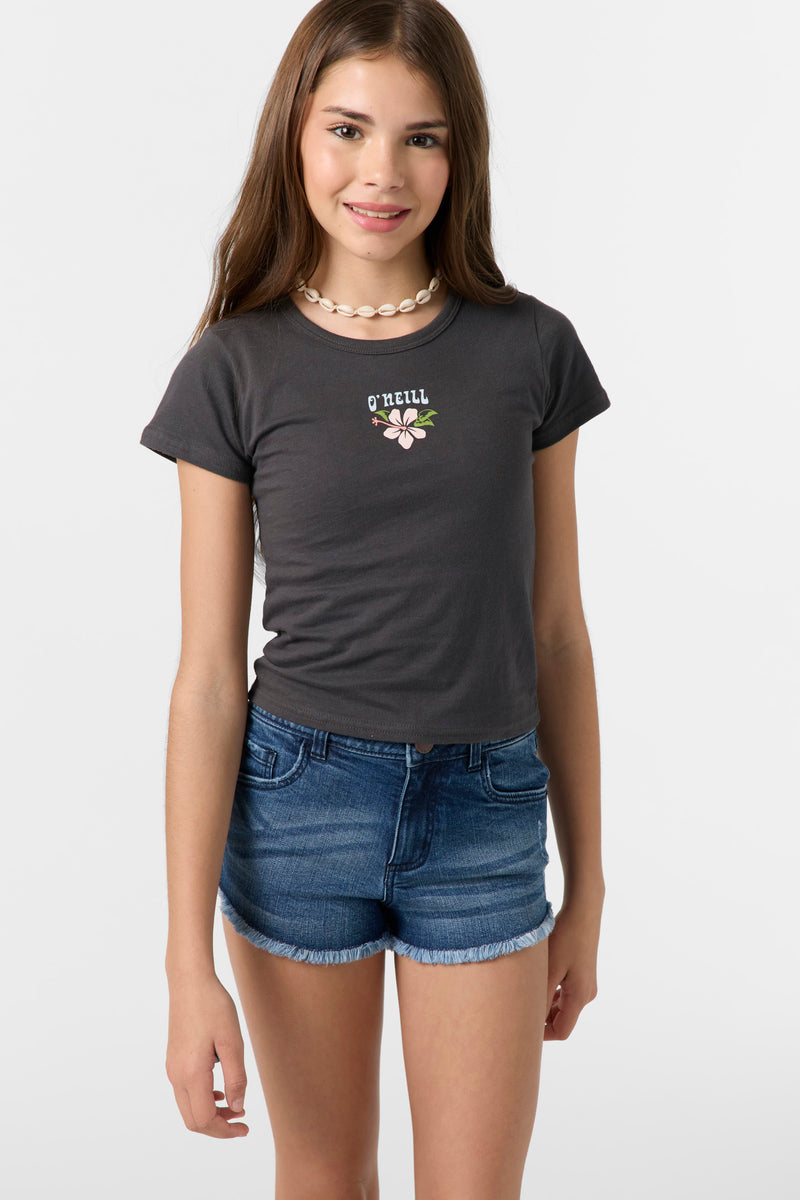 Girl's First Bloom Tee - Washed Black | O'Neill