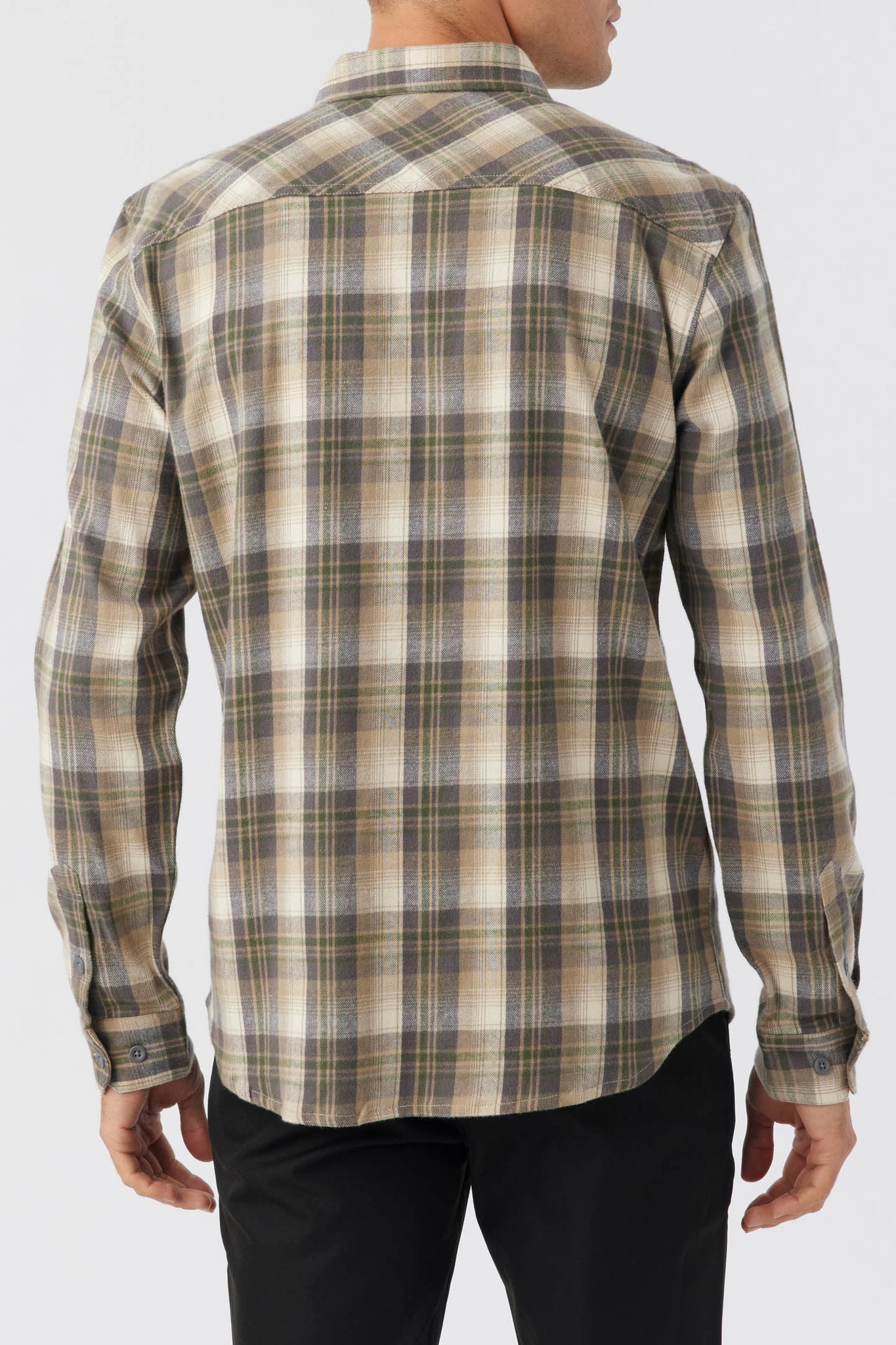Redmond Plaid Stretch Flannel Long Sleeve Shirt - Khaki | O'Neill