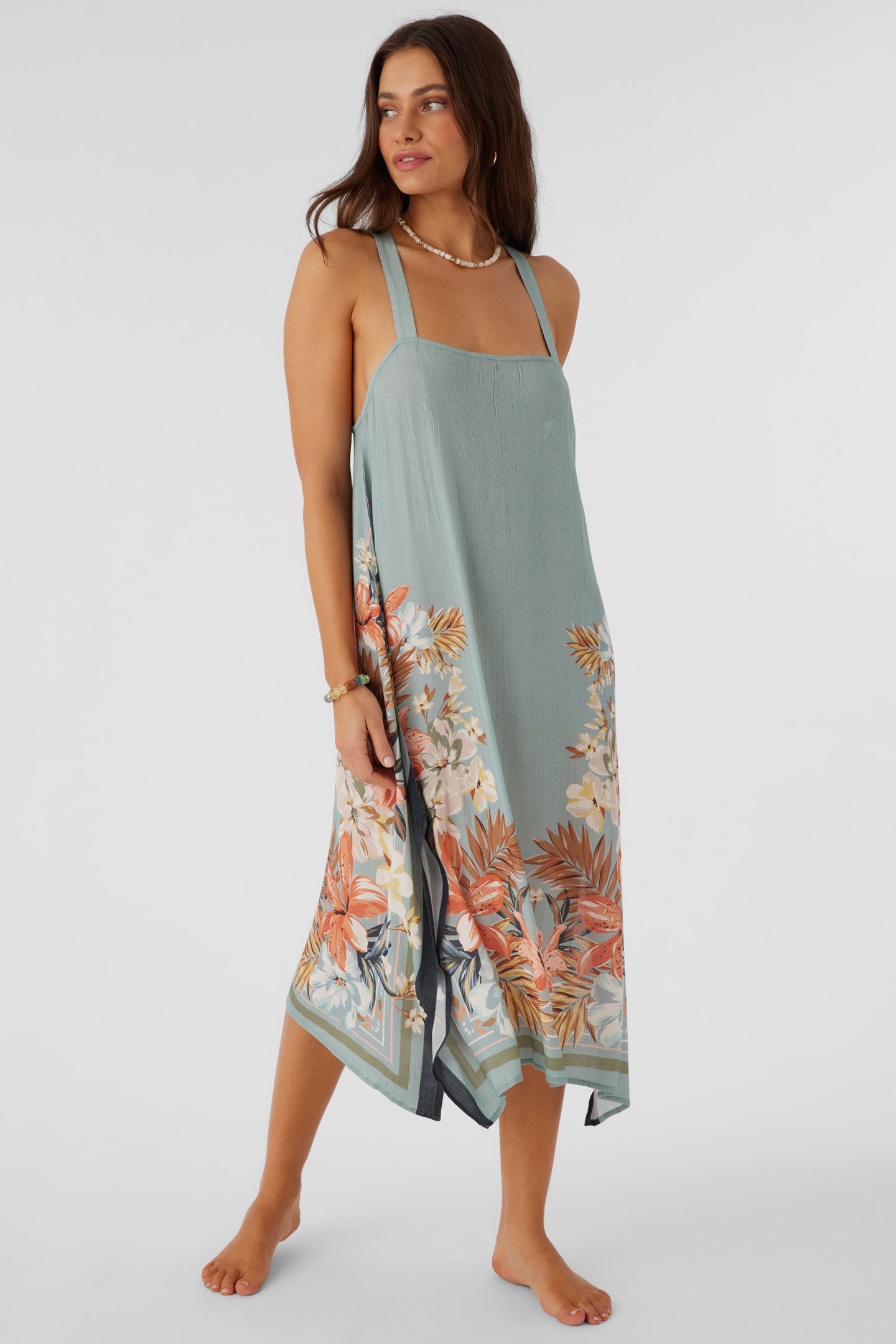 Miranda Punta Tropical Midi Cover-Up Dress - Silver Blue | O'Neill