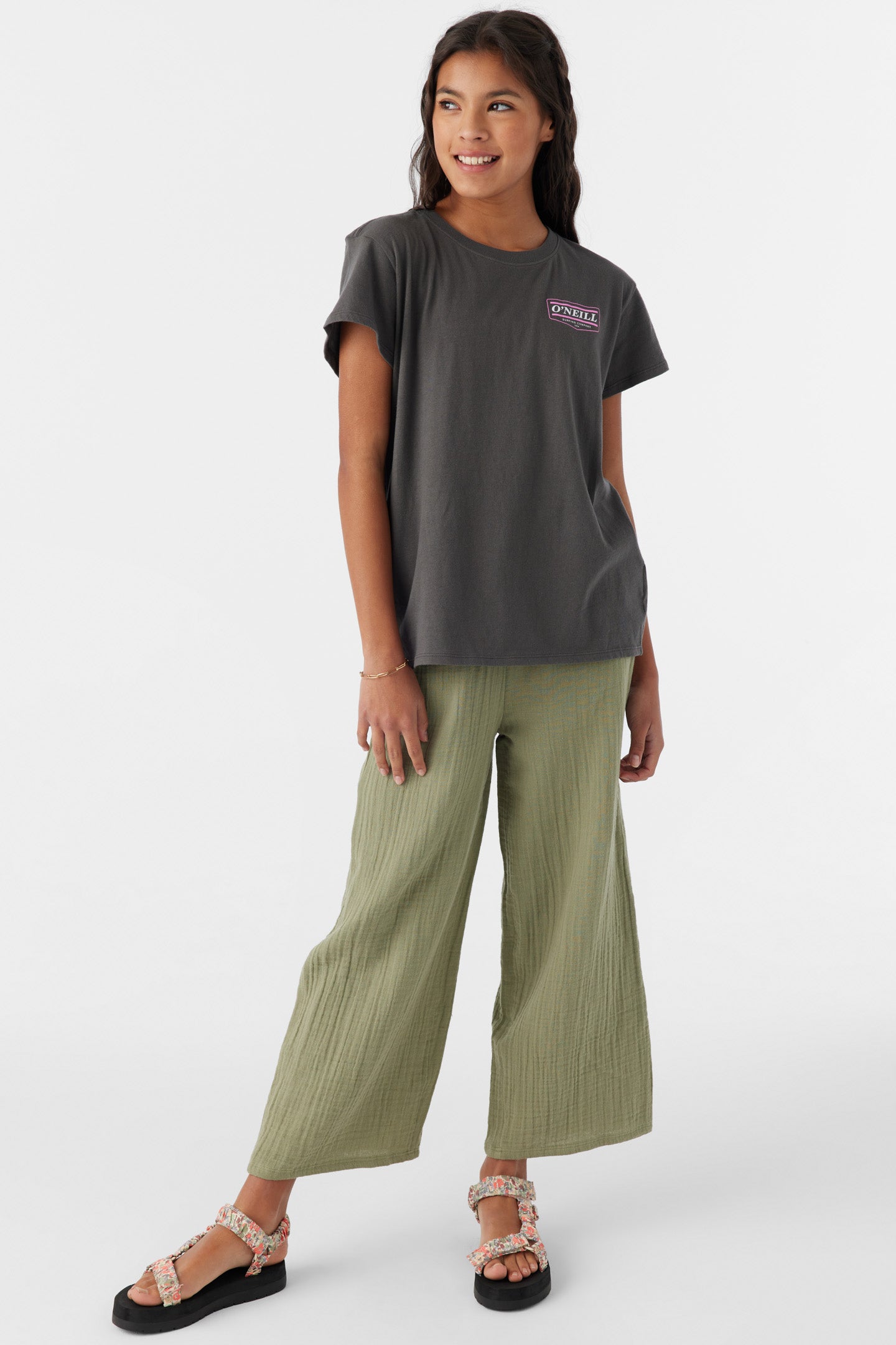 Girl's Work Wear Tee - Washed Black | O'Neill