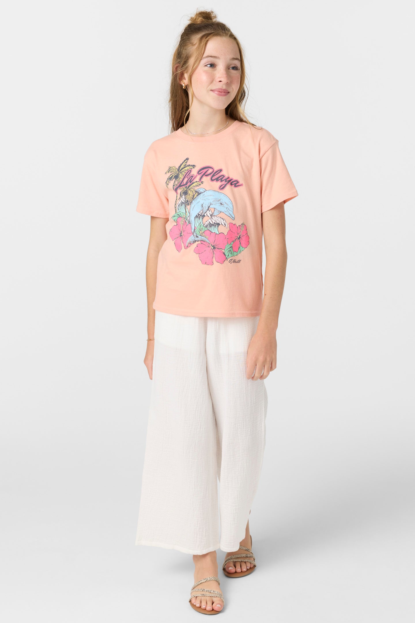 Girl's La Playa Tee - Coral Pink | O'Neill