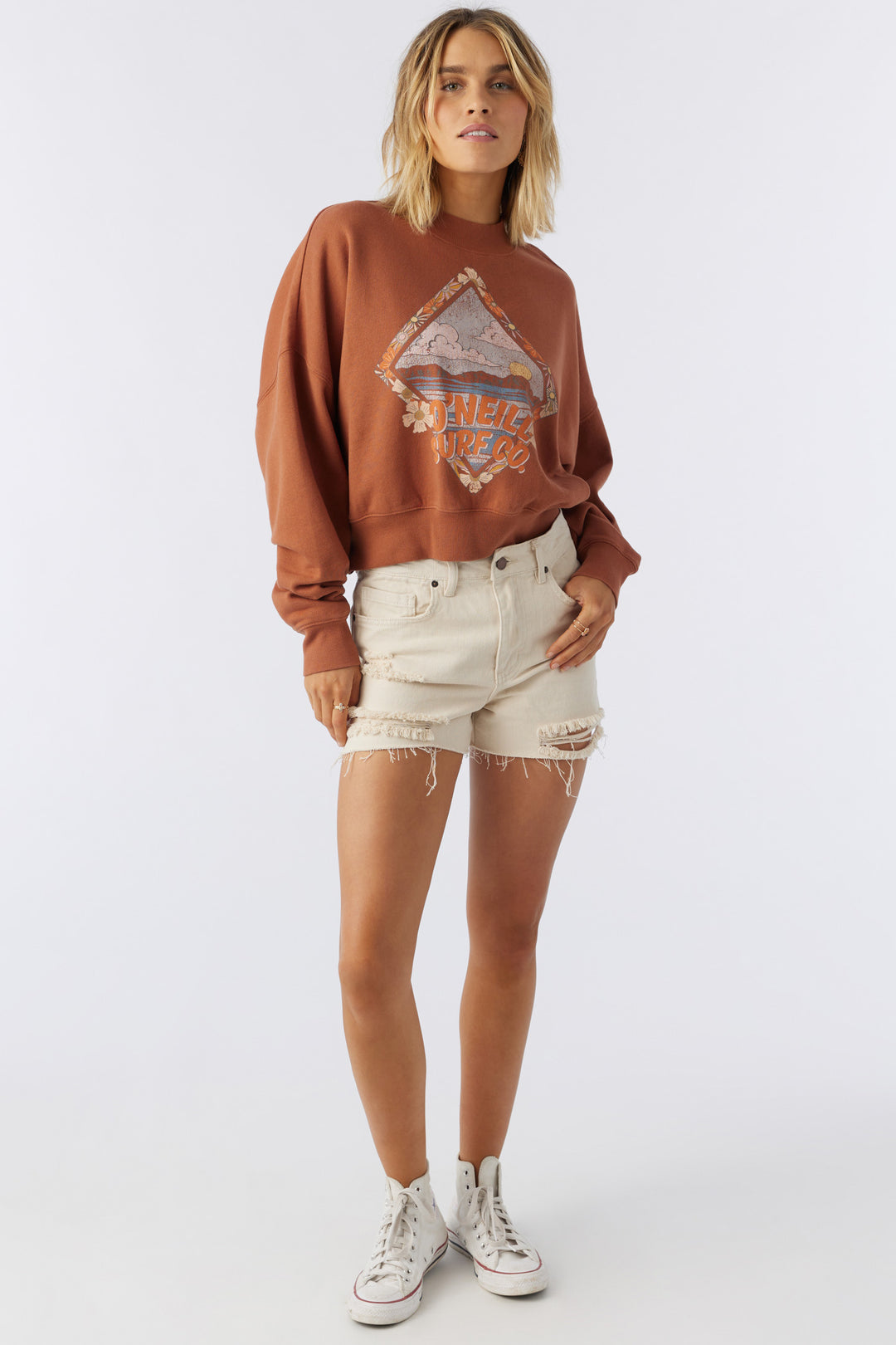 Moment Crop Pullover Fleece - Rustic Brown | O'Neill