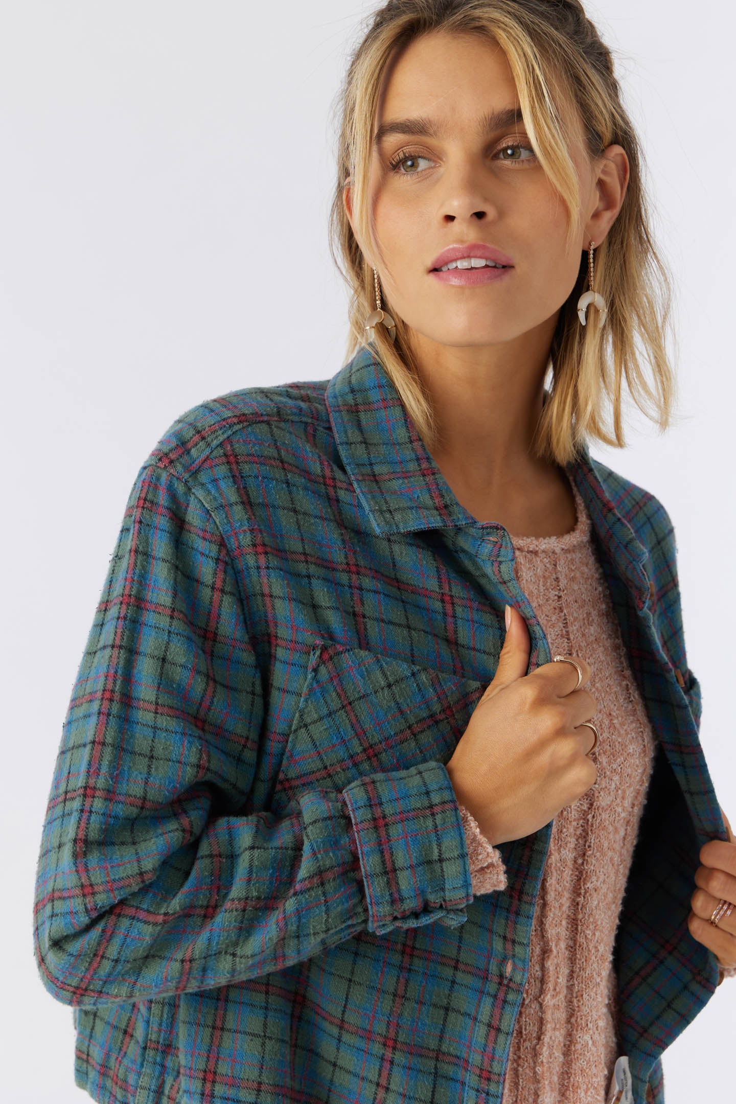 Pippa Crop Flannel Top - Multi Colored | O'Neill