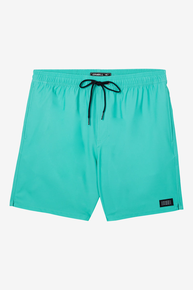 Hermosa Solid Crew Elastic Waist 17" Swim Trunks - Aqua | O'Neill