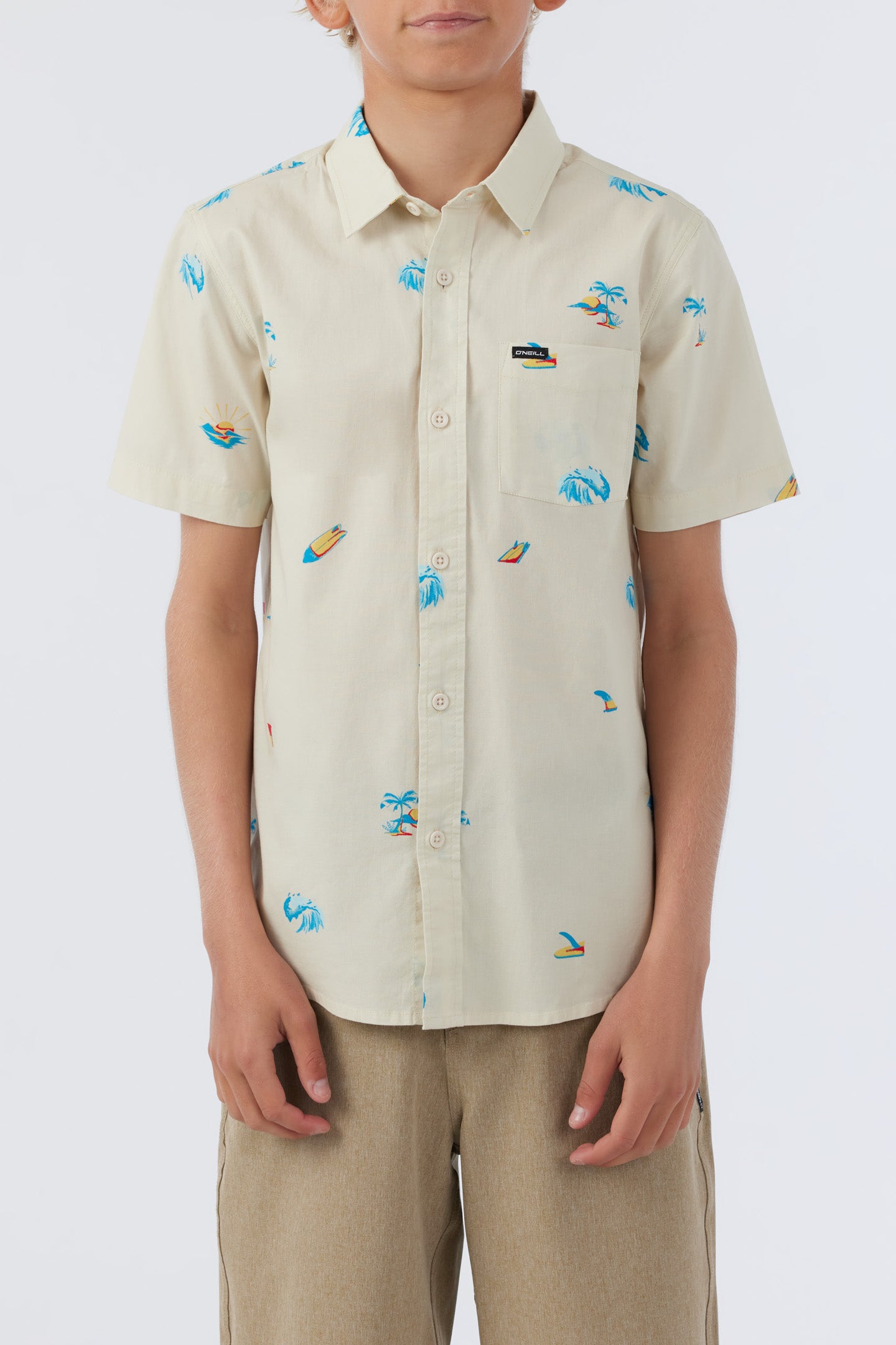 Boy's Quiver Stretch Shirt - Cream | O'Neill