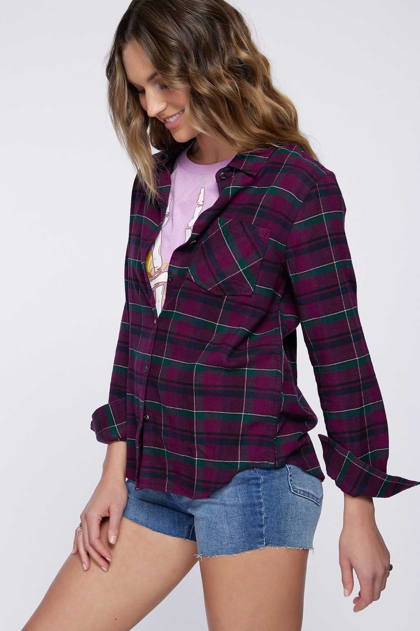 Logan Flannel Top - Plum | O'Neill