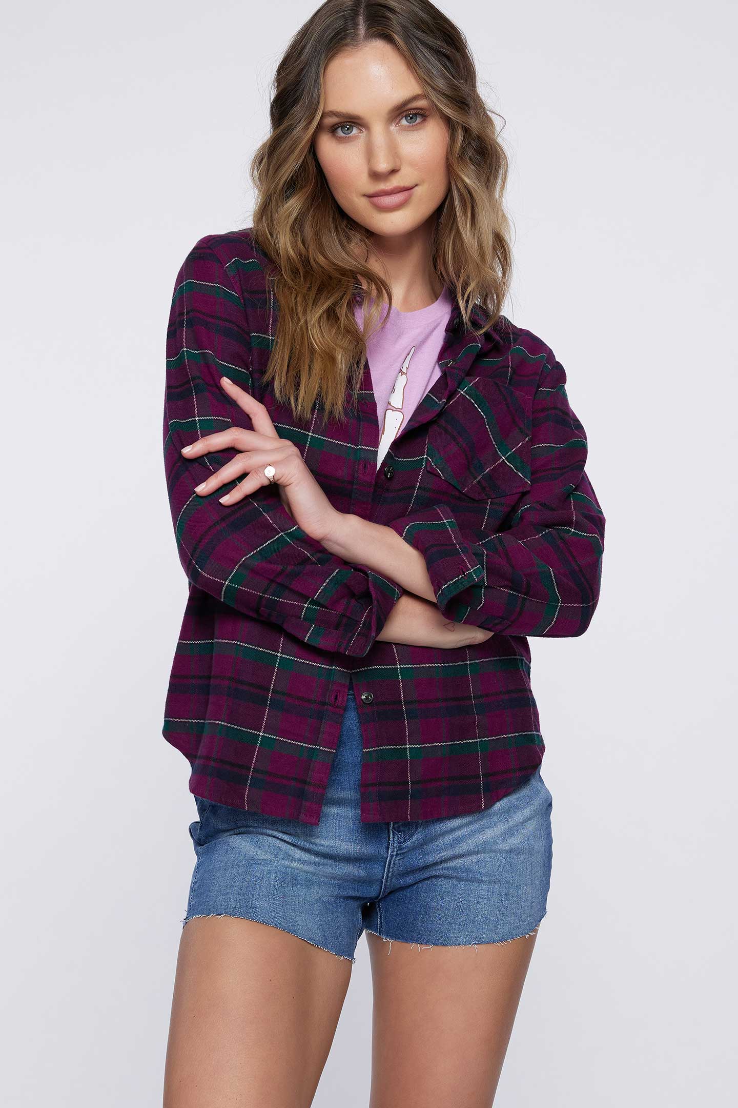 Logan Flannel Top - Plum | O'Neill