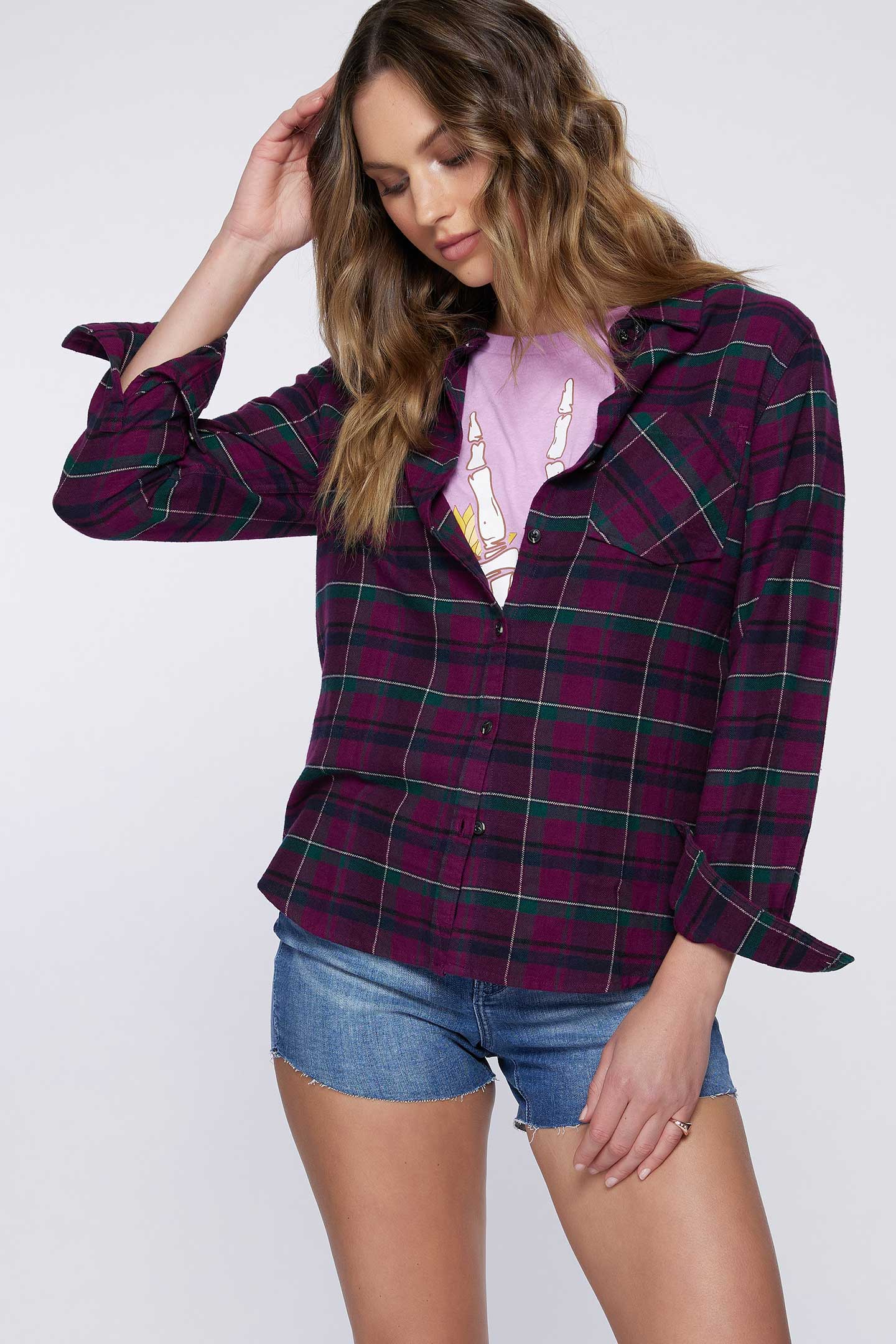 Logan Flannel Top - Plum | O'Neill